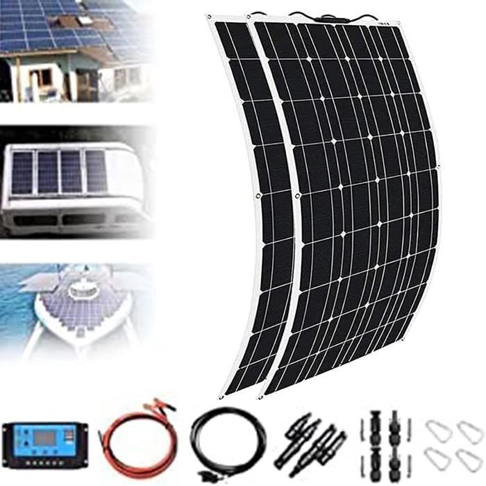 Panneau Solaire 600W 18V, 2 * 300W Panneau Solaire Flexible, Kit Photovoltaïque avec 40A ...