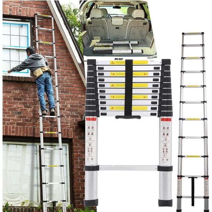 Échelle En Aluminium Extensible - 3,2 M - Échelle Multifonction ...