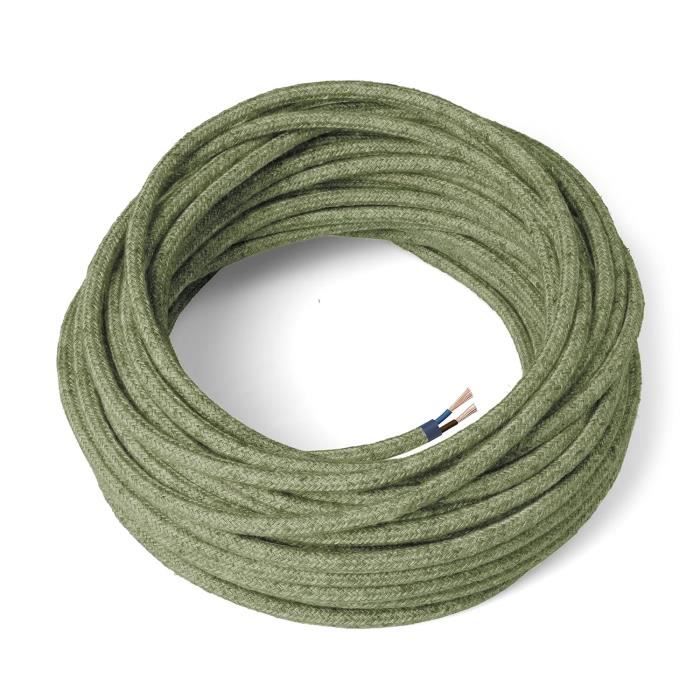 Câble Électrique Textile Couleur Origan, Rond, Chanvre, 5 Mètres, À 2 ...
