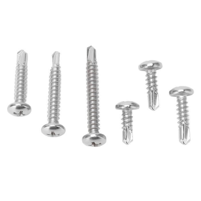 Cikonielf Vis cruciforme à tête ronde 200 pièces vis cruciformes à tête ronde 304 Kit d ...