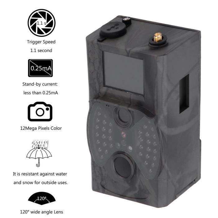 HC-300M Caméra de chasse Animaux GPRS 12MP GPRS MMS EMAIL HC 300M HD 2G Observation Animaux ...
