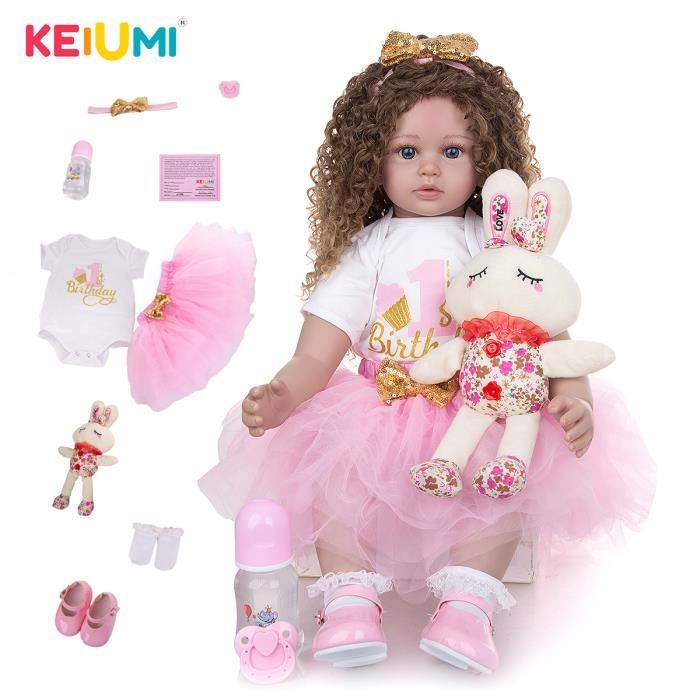 Keiumi – Belle Poupée Bébé Reborn 24 Pouces, Corps De Princesse En Tissu, Jouets Pour Filles, 24 ...