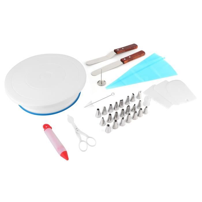 Sonew Platine à gâteau 36pcs/Set Platine de Décoration de Gâteaux Présentoir Rotatif Grattoir ...