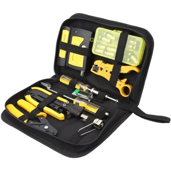 Sonew Kit d'outils réseau Kit de Câbles d'Outils Réseau Coaxiaux Tête F ...
