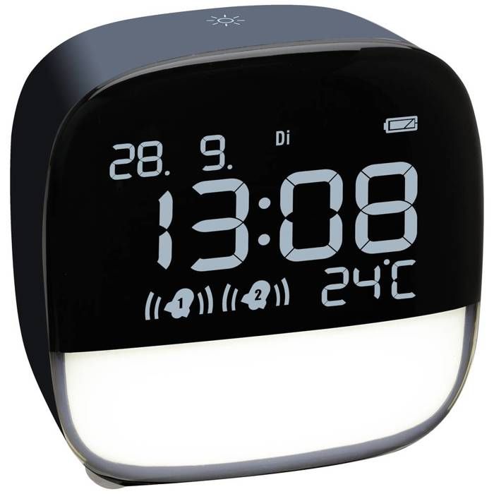 TFA Dostmann 60.2034.06 à quartz Réveil bleu nuit Heures de réveil 2 ...