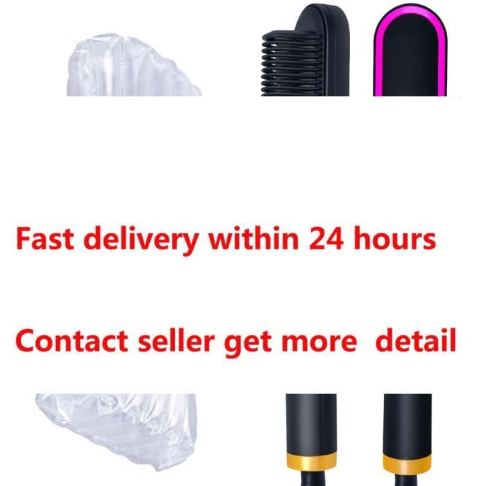 LISSEUR - PINCE ,Black no box-LES USA--Brosse à lisser électrique, peigne à Air chaud, outil de ...