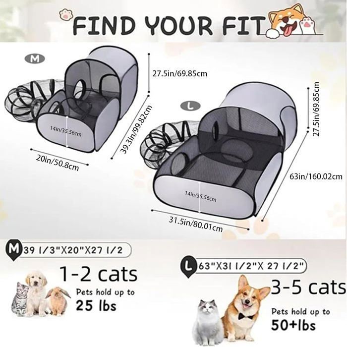 Parc d\'Extérieur pour Chats | Enclos Pliable Pour Chien Et Chat,Tente ...