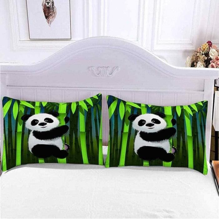 Parure de Lit Panda Animal de la forêt de Bambou Housse de Couette avec ...