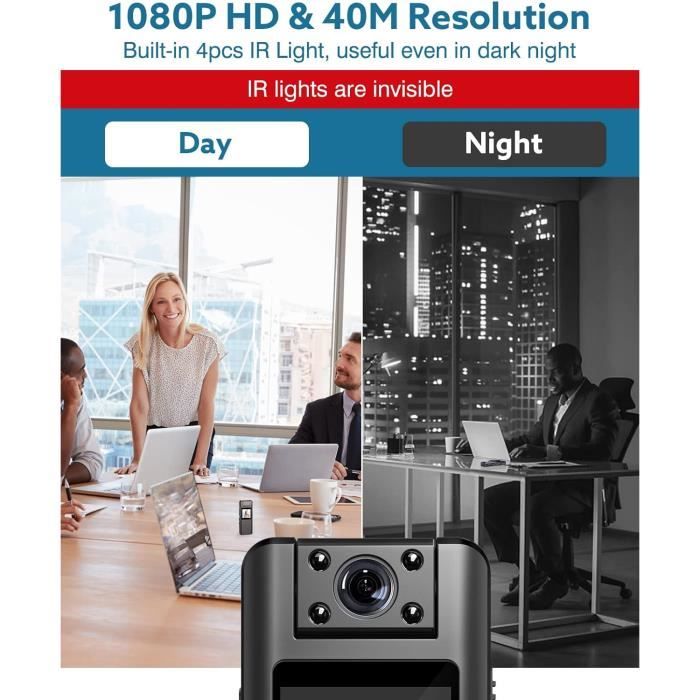 A22 Mini Caméra De Corps 1080Phd Avec Écran Oled, Mini Caméra Portable ...