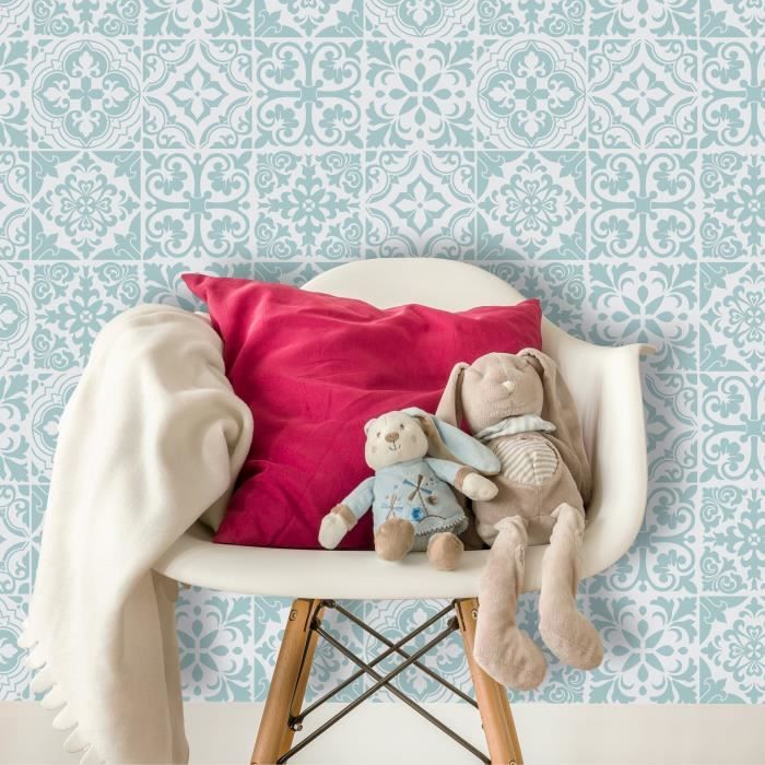 Walplus sticker mural Santa Rosa 15 cm PVC vert/blanc 24 pièces ...