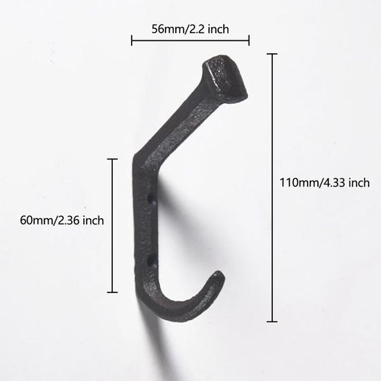 Crochets à pointes de chemin de fer en fonte,crochets muraux en bois ...