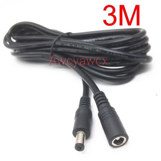 Câble 3M-DC Extension Cable Female Male Jack Power Cord For LED Strip ...