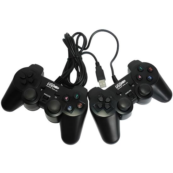 Lot de 2 manettes de jeux USB-PC (Dual-Choc) - Cdiscount Informatique