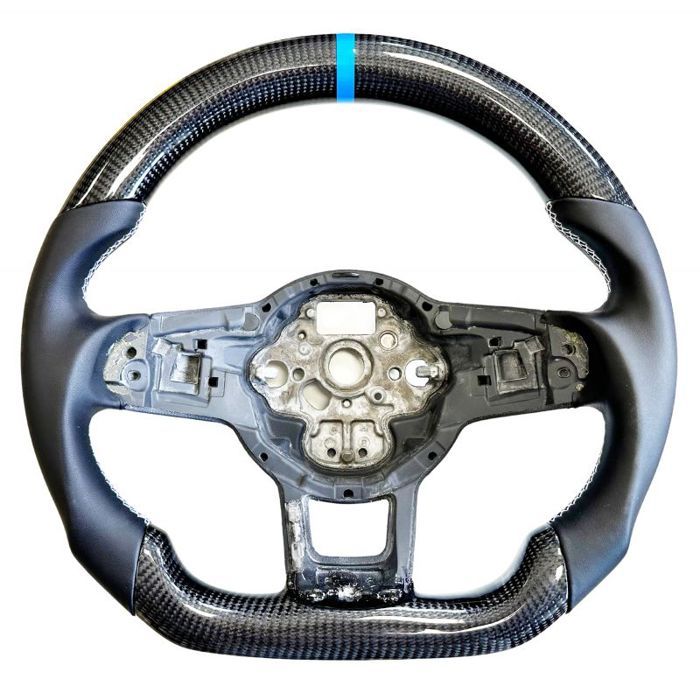 Volant Carbone VW* Golf 7 7.5 GTI/R/GTD - Fibre de Carbon + Cuir ...