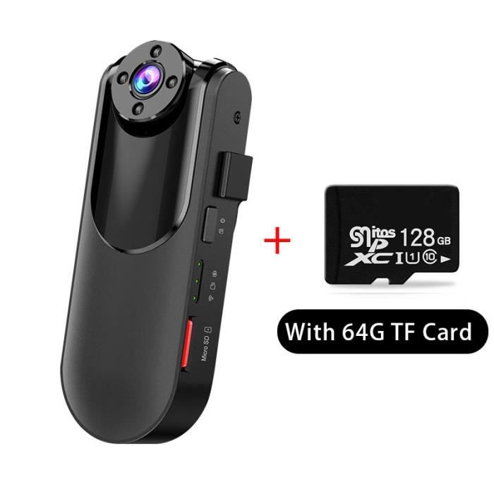 Avec carte TF 128G-Mini caméscopes avec vision nocturne, caméra portée ...