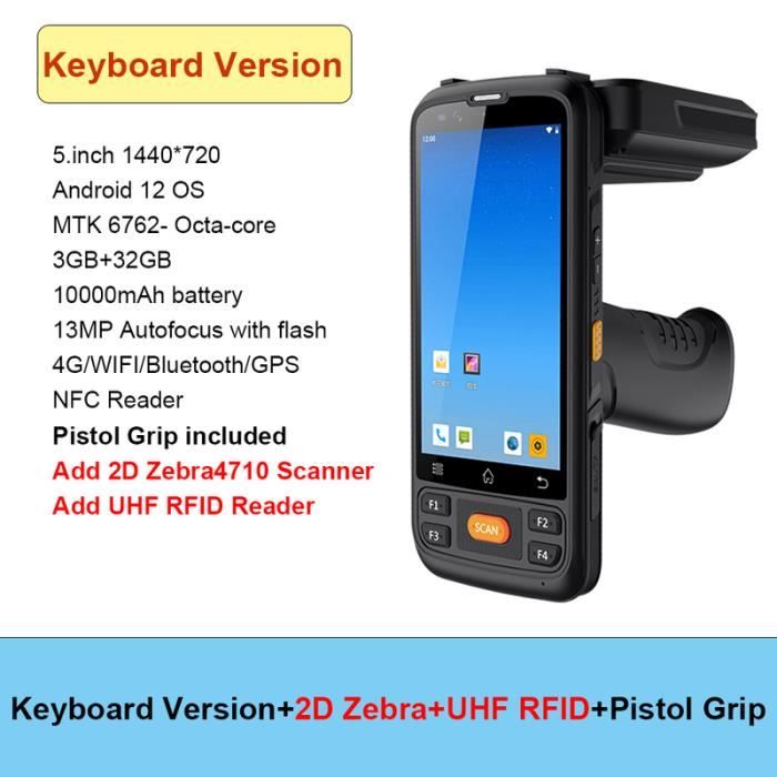 Scanner RFID UHF avec fonction NDavid, PDA longue portée, lecteur de ...