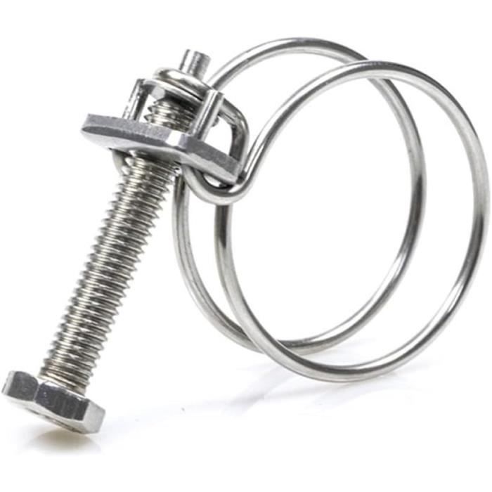 1-5Pcs 304 Colliers De Serrage En Acier Inoxydable Double Fil Throat ...