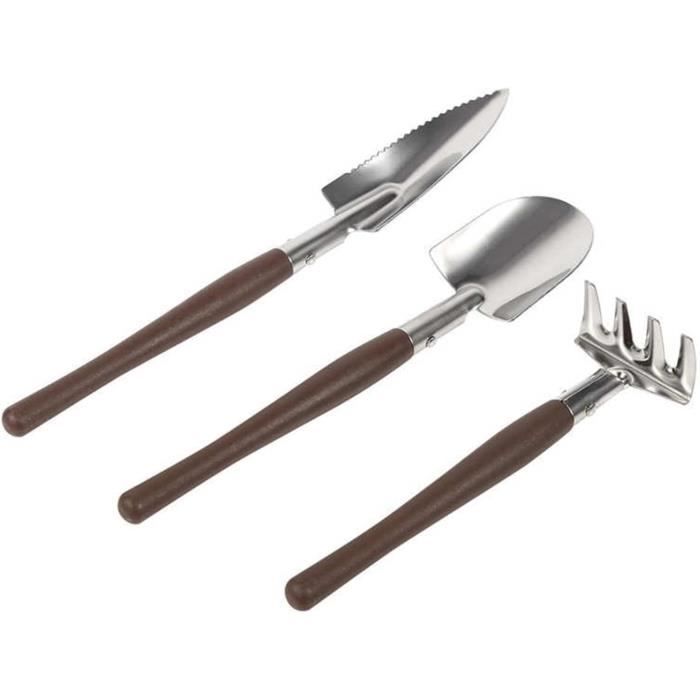 3X Pelle Une Pelle Râteau Plastique-Poignée En Acier Inoxydable Mini ...