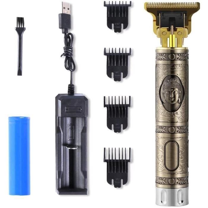 T9 USB Tondeuse à Cheveux Professionnelle Rechargeable 0mm Coupe Chauve Barbe Rasage Outil de ...