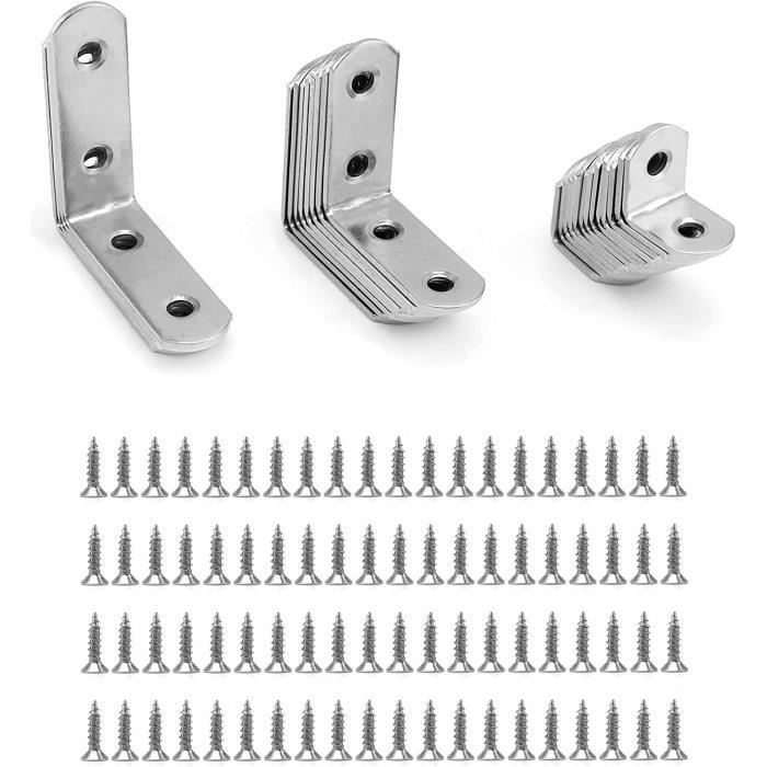 Équerre de Fixation, 28 pièces de 90 degrés équerres d'angle, acier ...