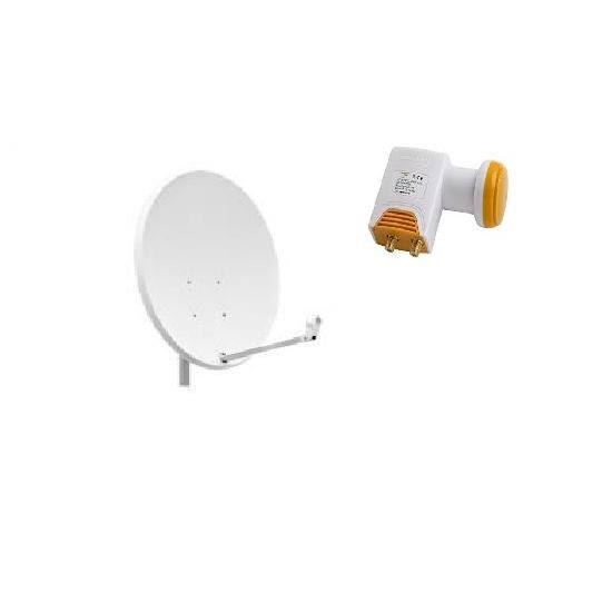 PACK PARABOLE SATELLITE ACIER 65 CM + LNB TWIN REDLINE HD 4K 0,1DB ...