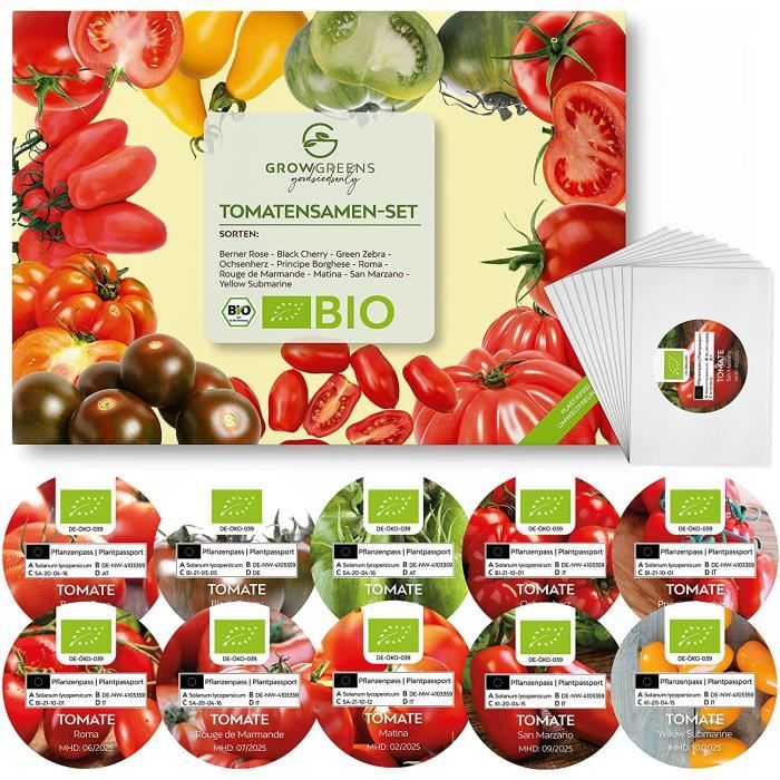 Graines de tomates BIO avec 10 variétés - kit de culture de tomates ...