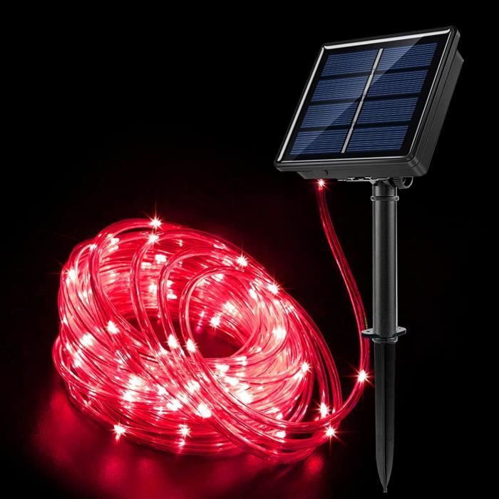 7m 50 leled - Rouge - Guirlande de rue de noël, nouvel an, solaire ...