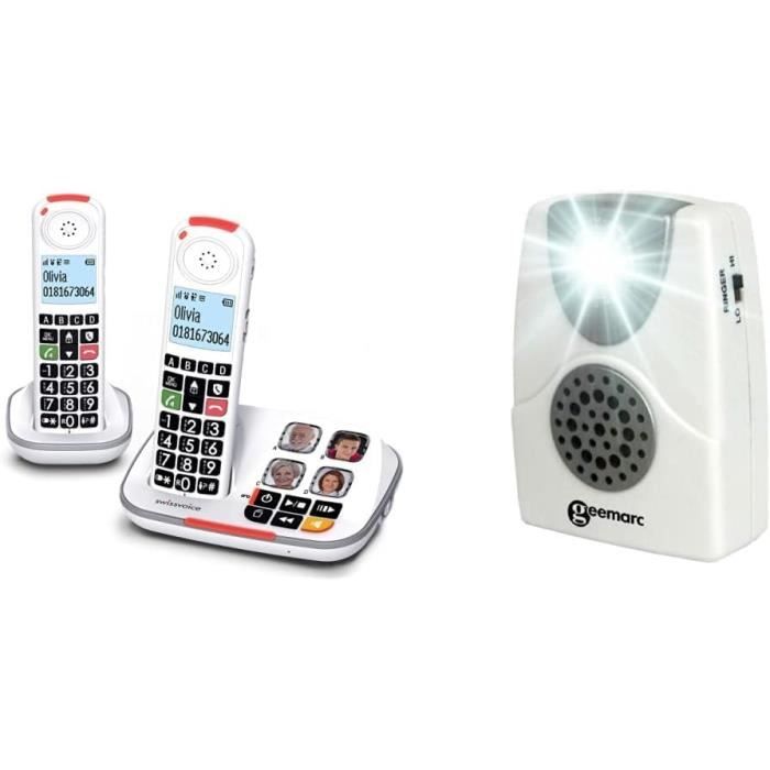 Téléphone Sans Fil Dect À Larges Touches Avec Répondeur,Deux Combinés ...