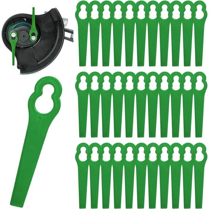 120 Pcs Lame Coupe Bordure Tondeuse À Gazon Vert Lames En Plastique De Rechange 8,3Cm Tondeuse À ...