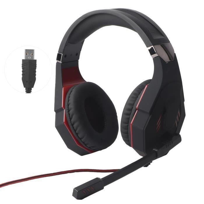 Casque de jeu filaire USB GAROSA avec microphone haute définition pour ...