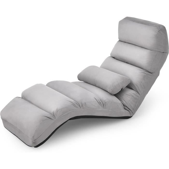 GOPLUS Fauteuil de Sol 175x55x20CM avec Dossier Inclinable Réglable sur ...