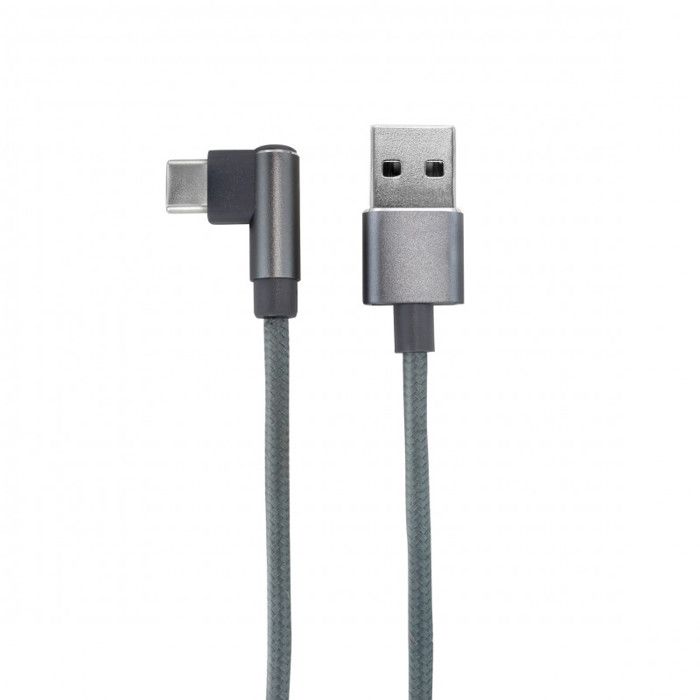 Câble USB-C /USB-A coudé nylon 1 m - gris - Cdiscount Téléphonie