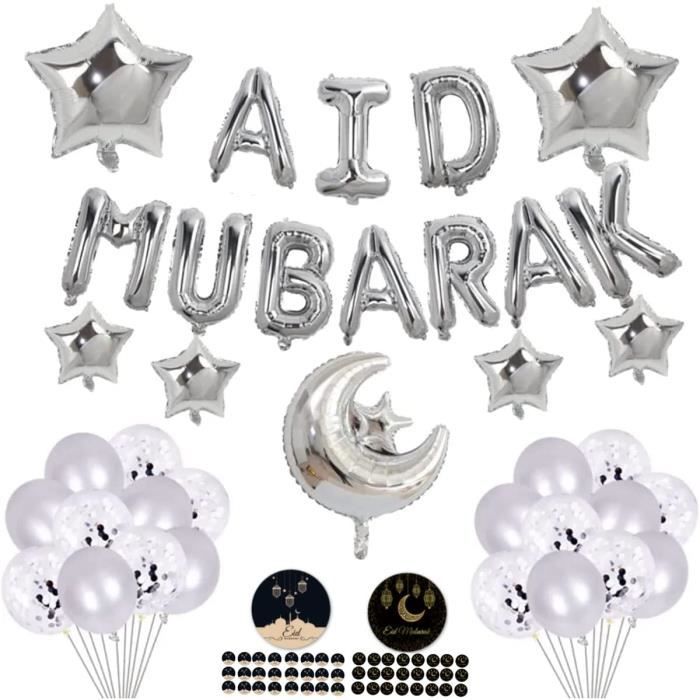 Décoration Aid Mubarak Kit Complet 39 Éléments : 10 Lettres En Ballons ...
