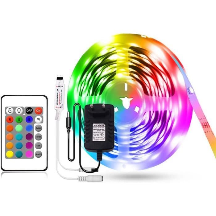 Bande Lumineuse Led Rvb - Dc 12 V 15 M - 2835 - Flexible - Changement De Couleur - Pour ...