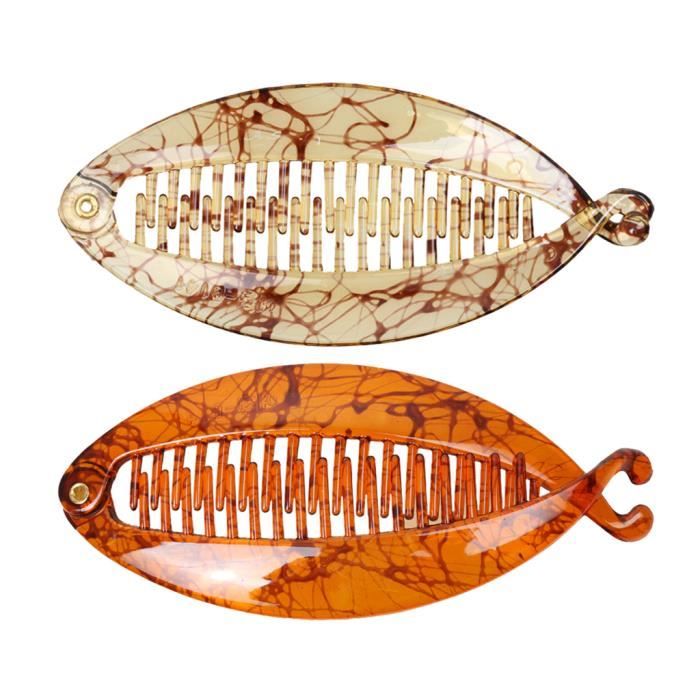 2pcs Pince à Cheveux Banane En Forme De Queue De Poisson Pour Dame ...