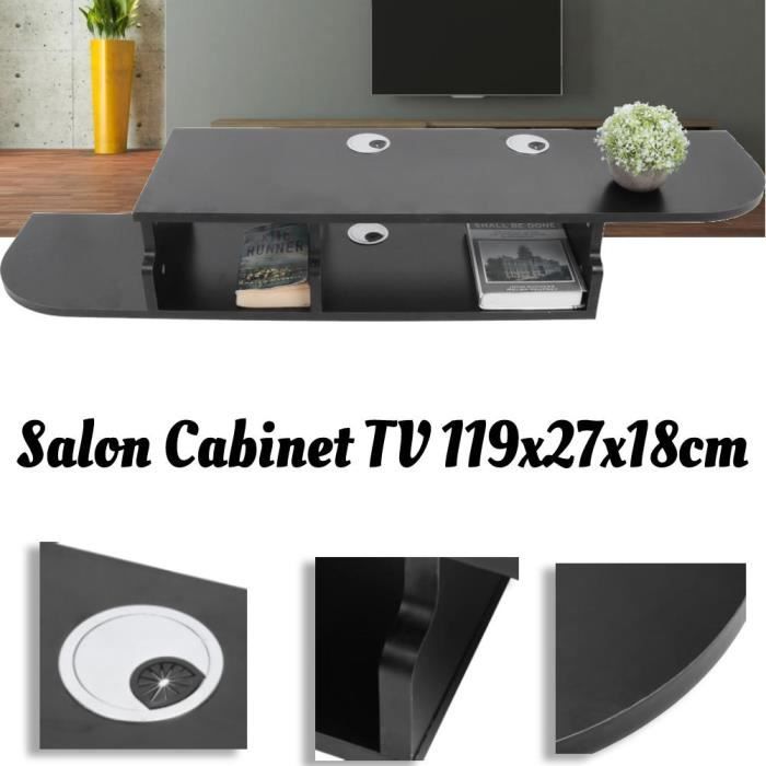 Support TV mural - PAL13 - Réglable à 2 niveaux - Noir - 119x27x18cm ...