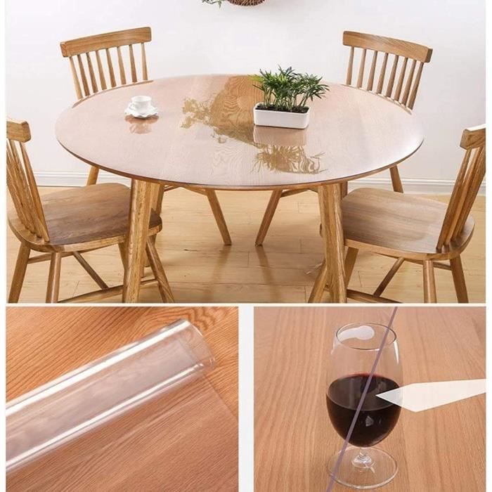 Swd Twth Protection De Table Transparente En Pvc - Lavable - Rond ...