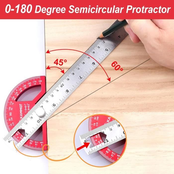 VBESTLIFE Règle d'angle de menuiserie Règle de Bord pour Menuisier ...