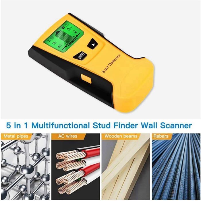 Scanner Mural Détecteur De Montants Détecteur De Métaux 3 En 1, Scanner ...