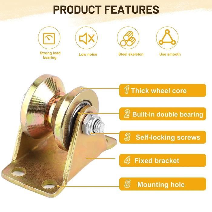 8 Pièces Poulie de levage, Poulie roue à rainure en V, Poulie de Mouflage, Poulie Simple, pour ...