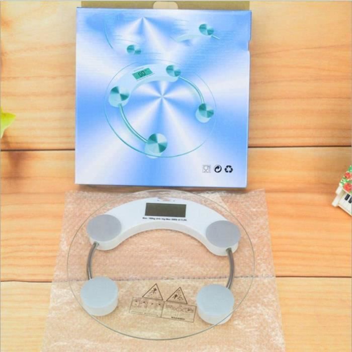 Échelle de Poids Corps en Verre trempé Electroni Digital Pèse-Personne ...
