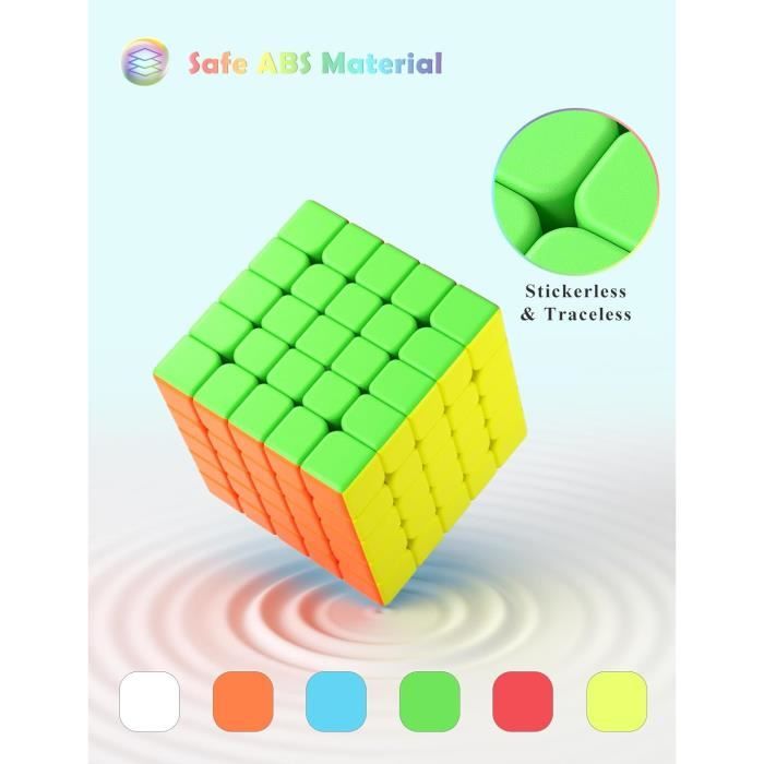 Cube de Vitesse 5X5 Speed Cube, Stickerless Cube Magique Facile à ...