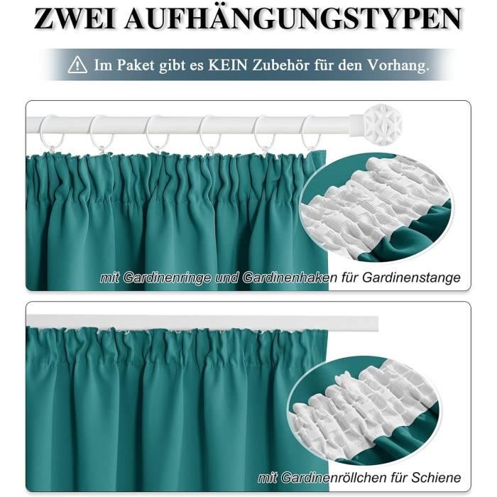 Rideau Thermique - Rideau Galon Fronceur Occultant Decoration Fenêtre ...