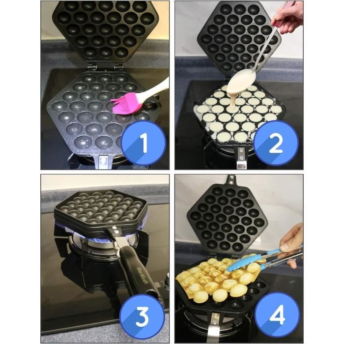 Appareil A Bubble Waffles, Gaufres A Bulles, Avec Livre De Recettes ...