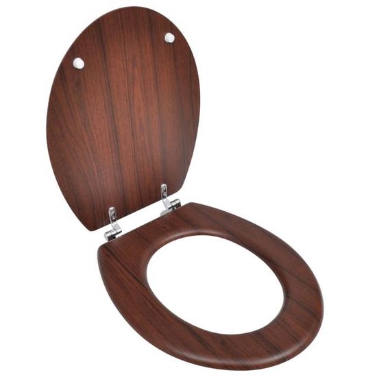 Abatant WC avec Couvercle MDF Design Simple Marron 45x36 cm Cuvette ...