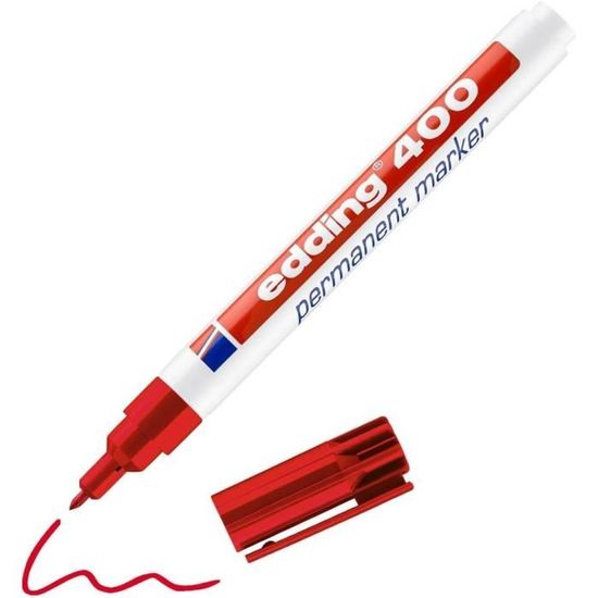 Marqueur permanent Rouge 1 stylo Pointe ronde fine 1 mm Sèche vite ...