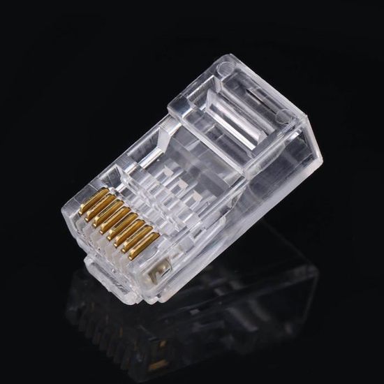 Tête de câble Connecteurs RJ45 8P8C autobloquants, prise modulaire RJ45 ...