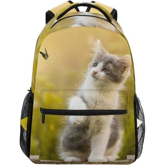 Chat Chaton Papillon Cartable Sac à Dos Ecole étudiant Scolaire d ...