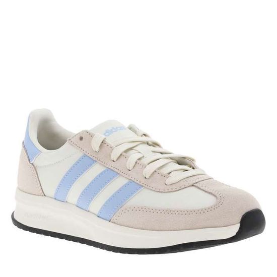 Baskets talon plat - ADIDAS - Femme - Cuir - Bleu ciel - Lacets - Plat ...