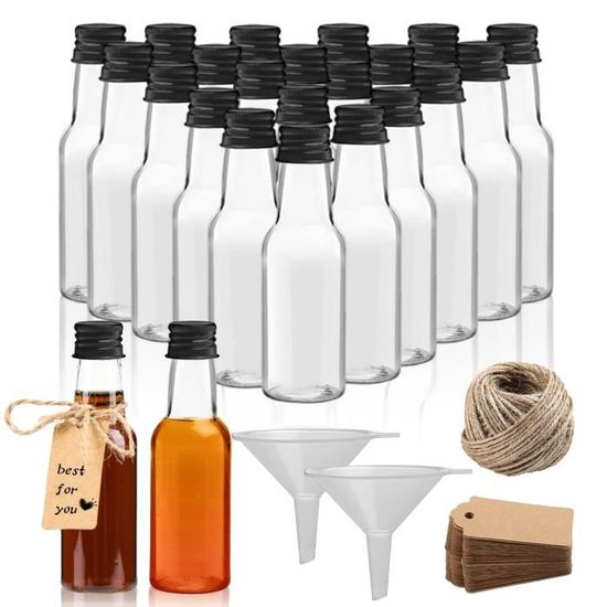 30 Pcs Mignonette Alcool 50Ml Petite Bouteille Plastique Réutilisables ...